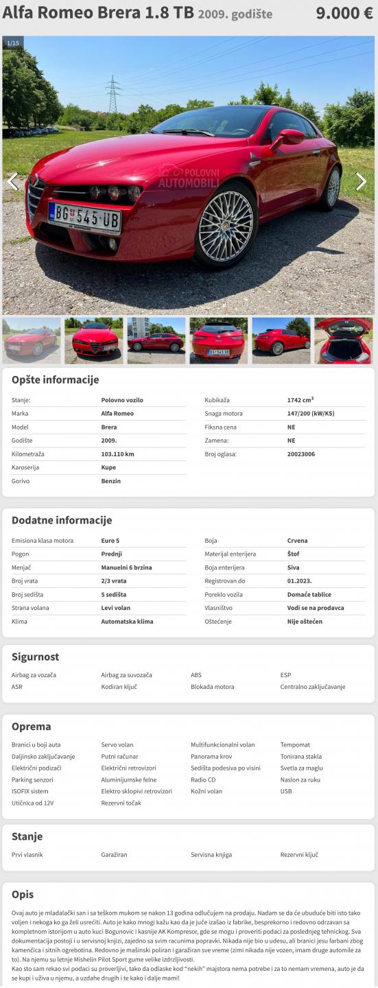 Alfa Romeo Brera - Saveti za kupovinu Fiat/Lancia/Alfa Romeo automobila ...